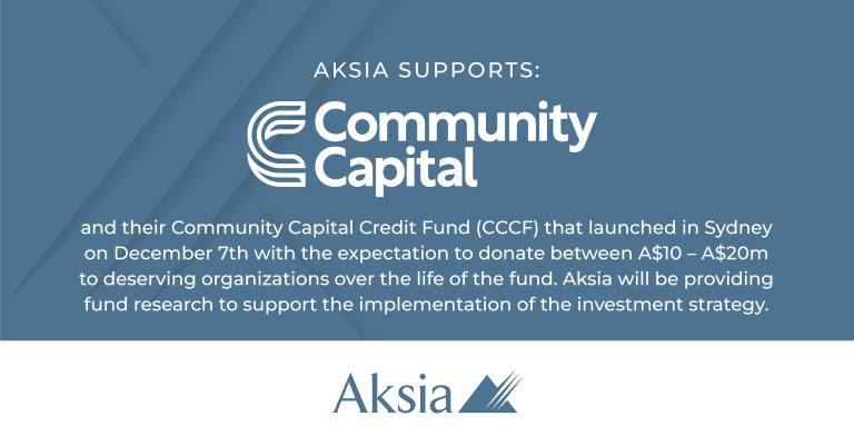 Aksia Supports the Community Capital Credit Fund (CCCF) - Aksia