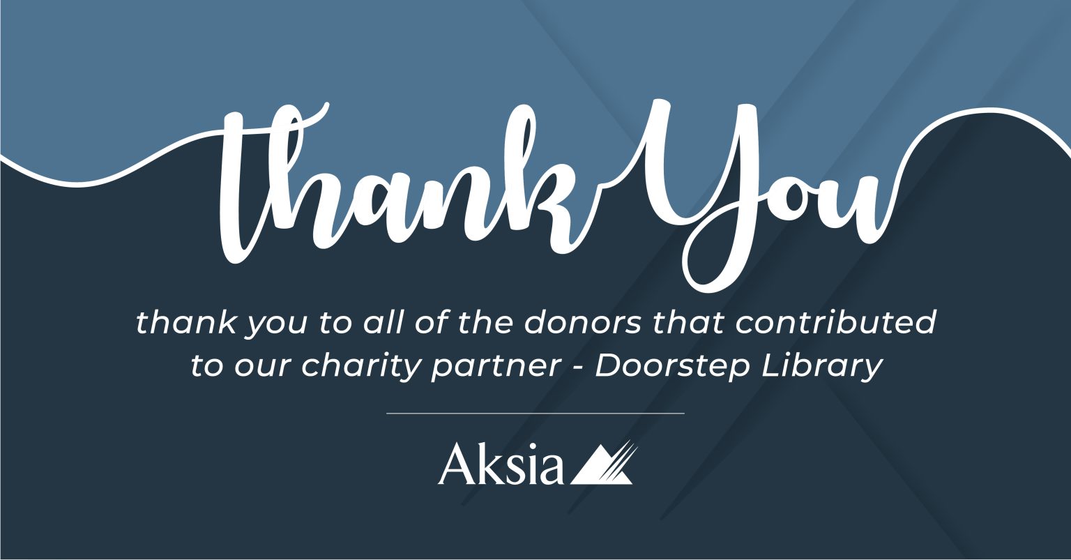 Thank You to Our Donor Contributions to Doorstep Library - Aksia